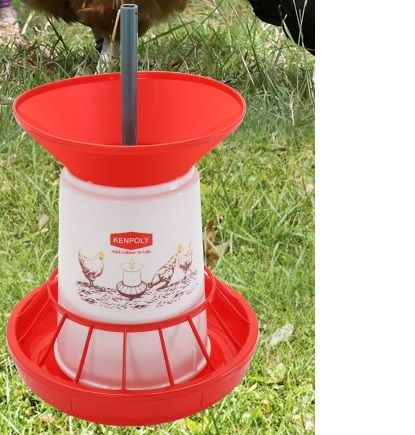 Kenpoly Chicken Feeder with Rod / Capacity 3 litres / Red and White