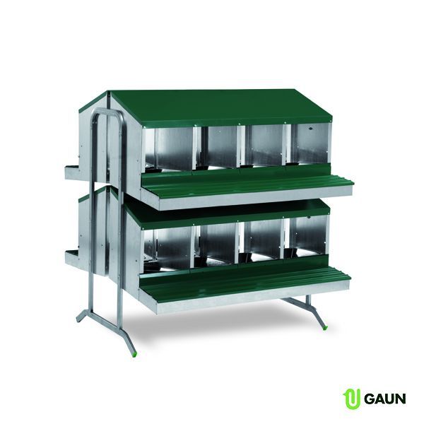 Nesting box for laying hens / 16 compartments / Double-sided / 2 rows ...