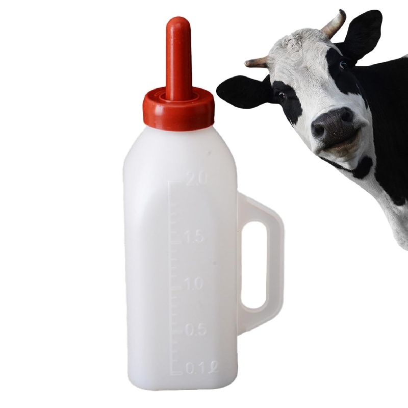 Calf Feeding Bottle with Soft Teat / 2 Litres / With Markings