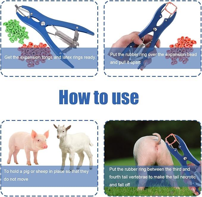 Elastrator for Rubber Ring Application / with Four Prongs